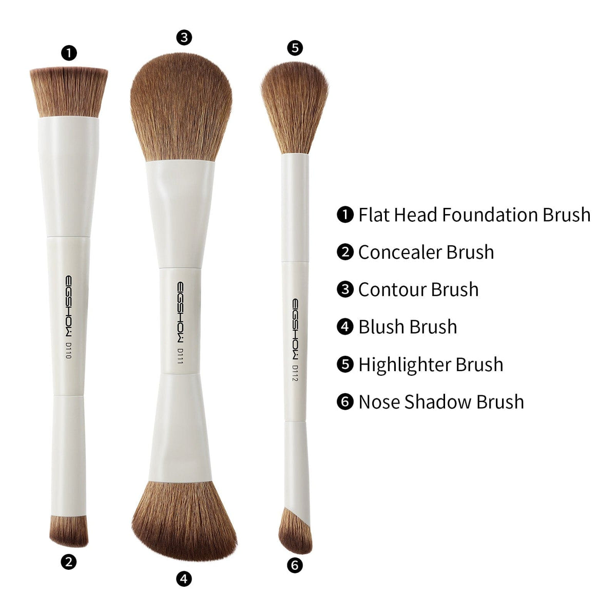 DUO SERIER EIGSHOW 3 PCS Double-Ended Face Makeup Brushes – EIGSHOW Beauty