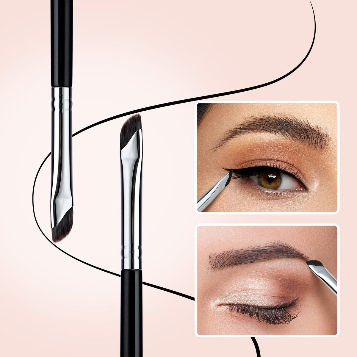 E865 -Curved Angled Eyeliner Brush - Black – EIGSHOW Beauty