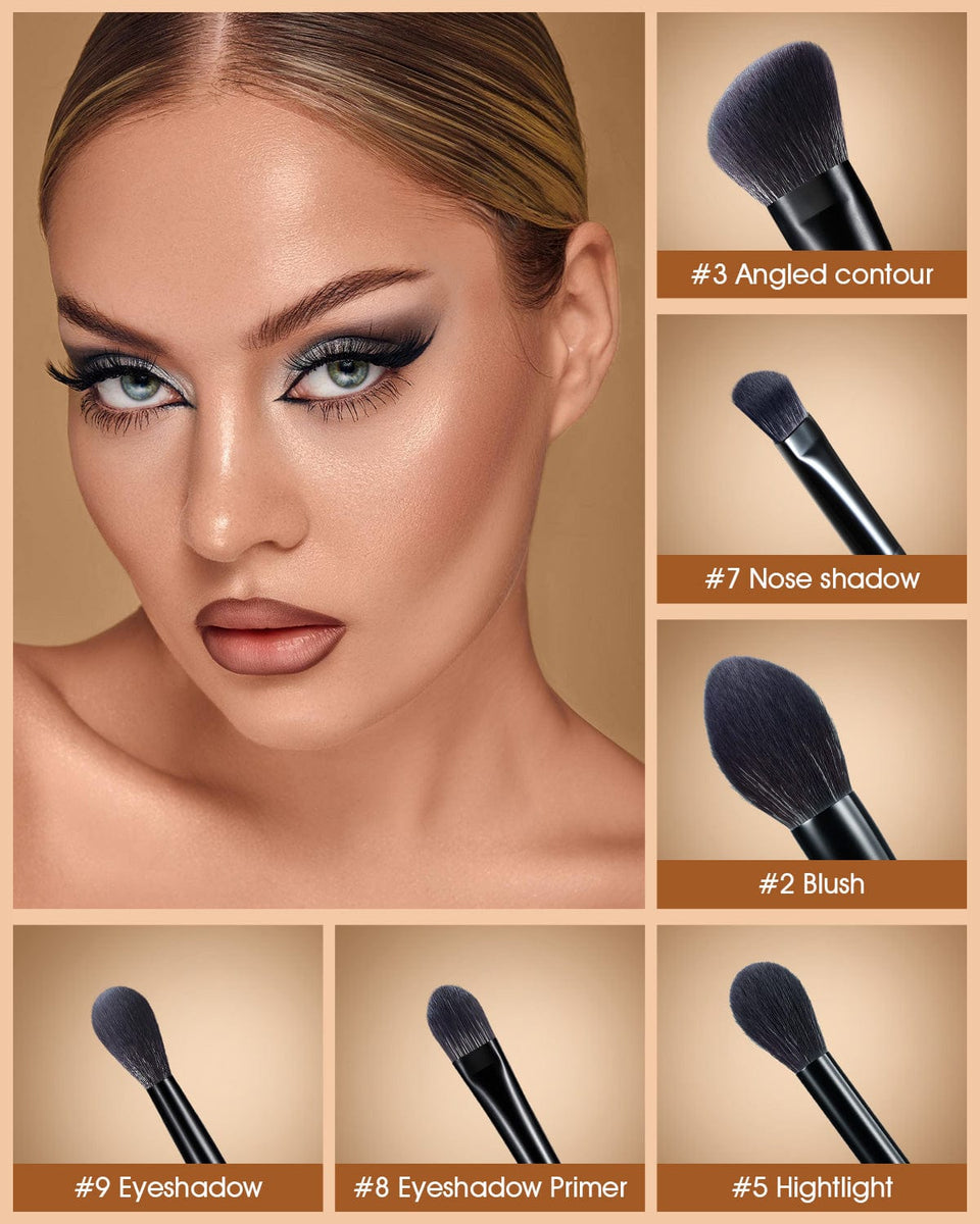 Kingknight Series 19 Pcs Professional Makeup Brush Set - Black ...