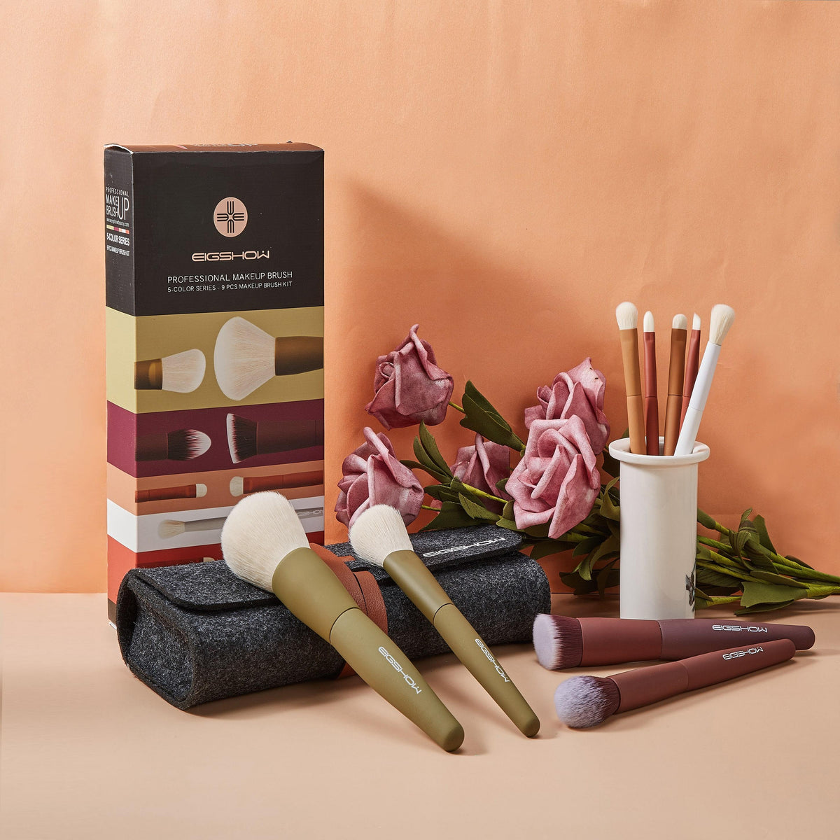 5-COLOR SERIES - 9 PCS MAKEUP BRUSH KIT – EIGSHOW Beauty